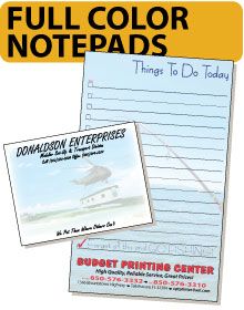 Full Color Note Pads (50 Sheets - Budget Printing Center